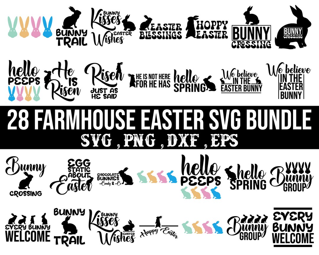 Farmhouse Easter Svg Bundle, Easter Svg, Rustic Easter Svg, Cottontail ...