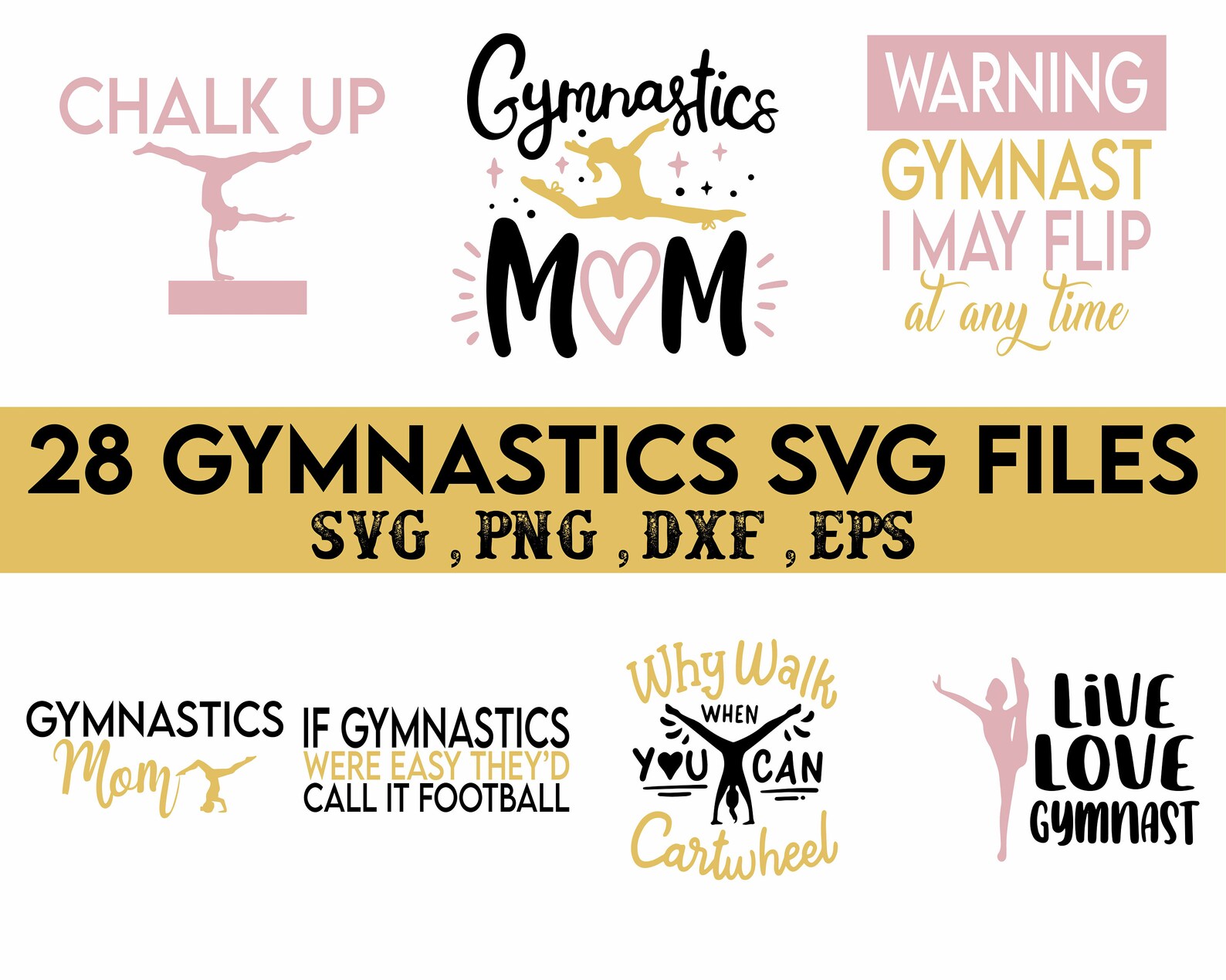 Gymnastics SVG Bundle, Gymnastics SVG, Gymnast Cut File, Gymnastics ...