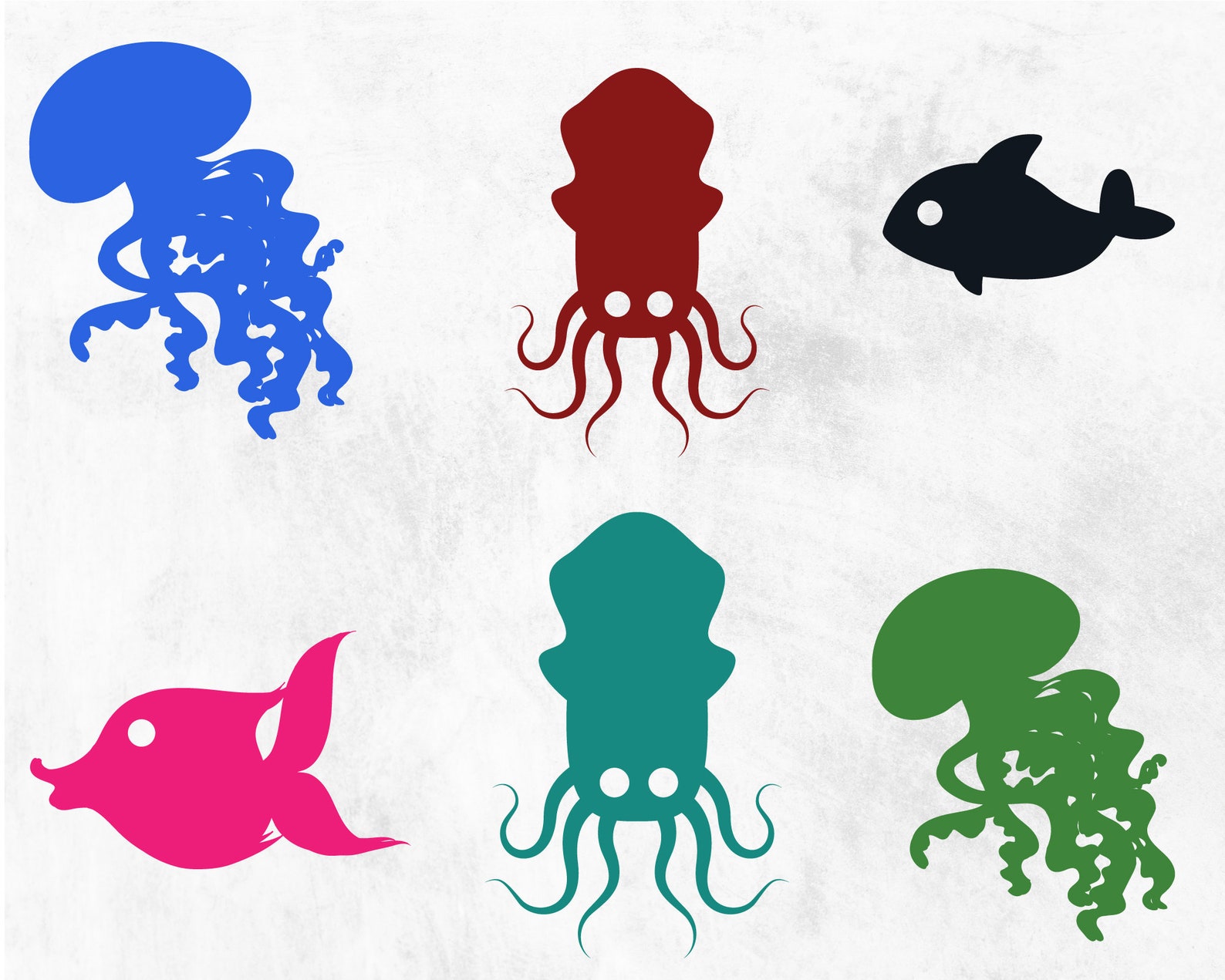 Sea Creatures Svg Bundle, Under the Sea SVG, Sea Animals SVG, Ocean Svg ...