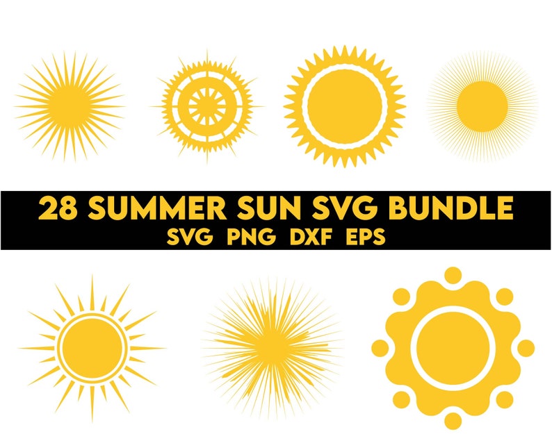 Sun SVG Bundle Summer Sun SVG Sun Clipart Sun Icon Set Svg - Etsy