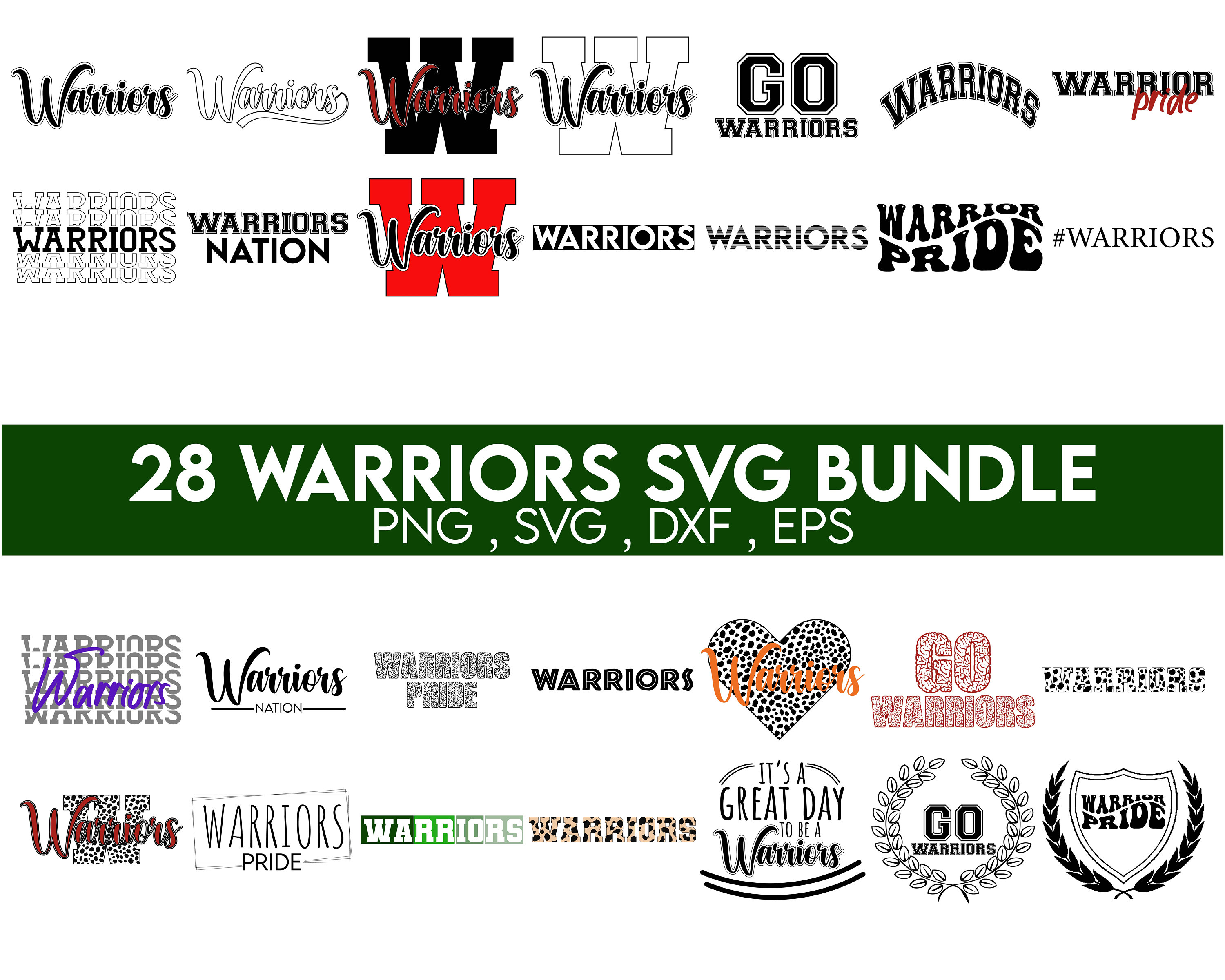 Warriors Svg Bundle, Warriors Svg, School Spirit Shirts Svg, School ...