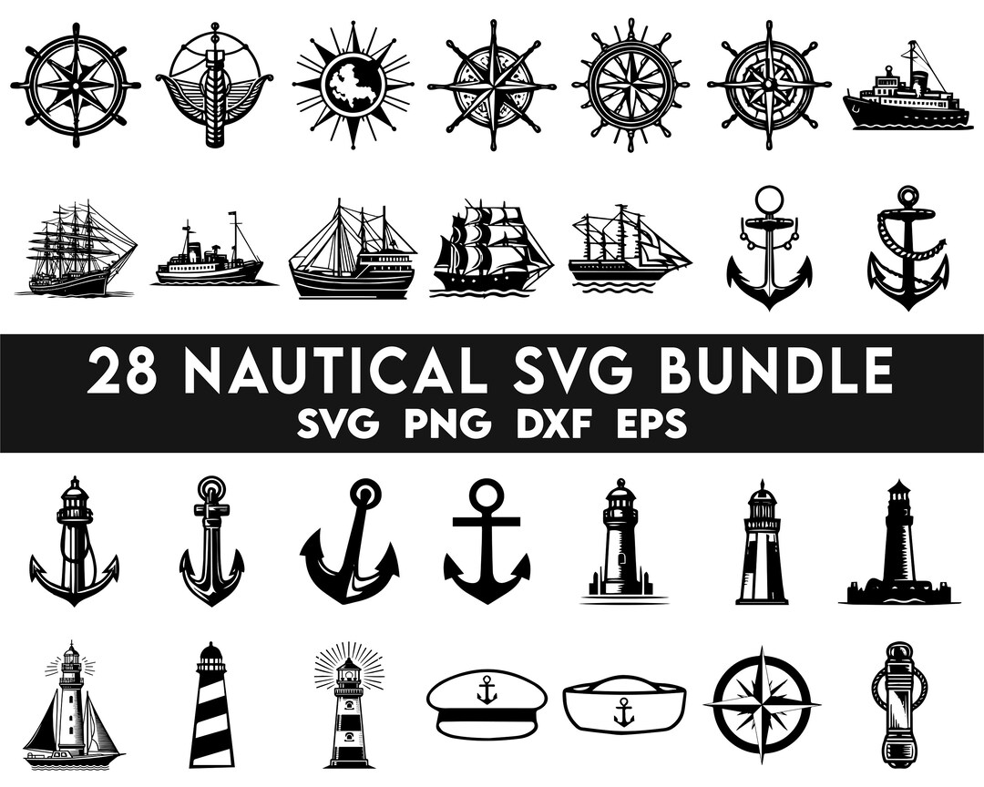 Nautical SVG Bundle, Nautical PNG Bundle, Nautical Clipart, Nautical ...