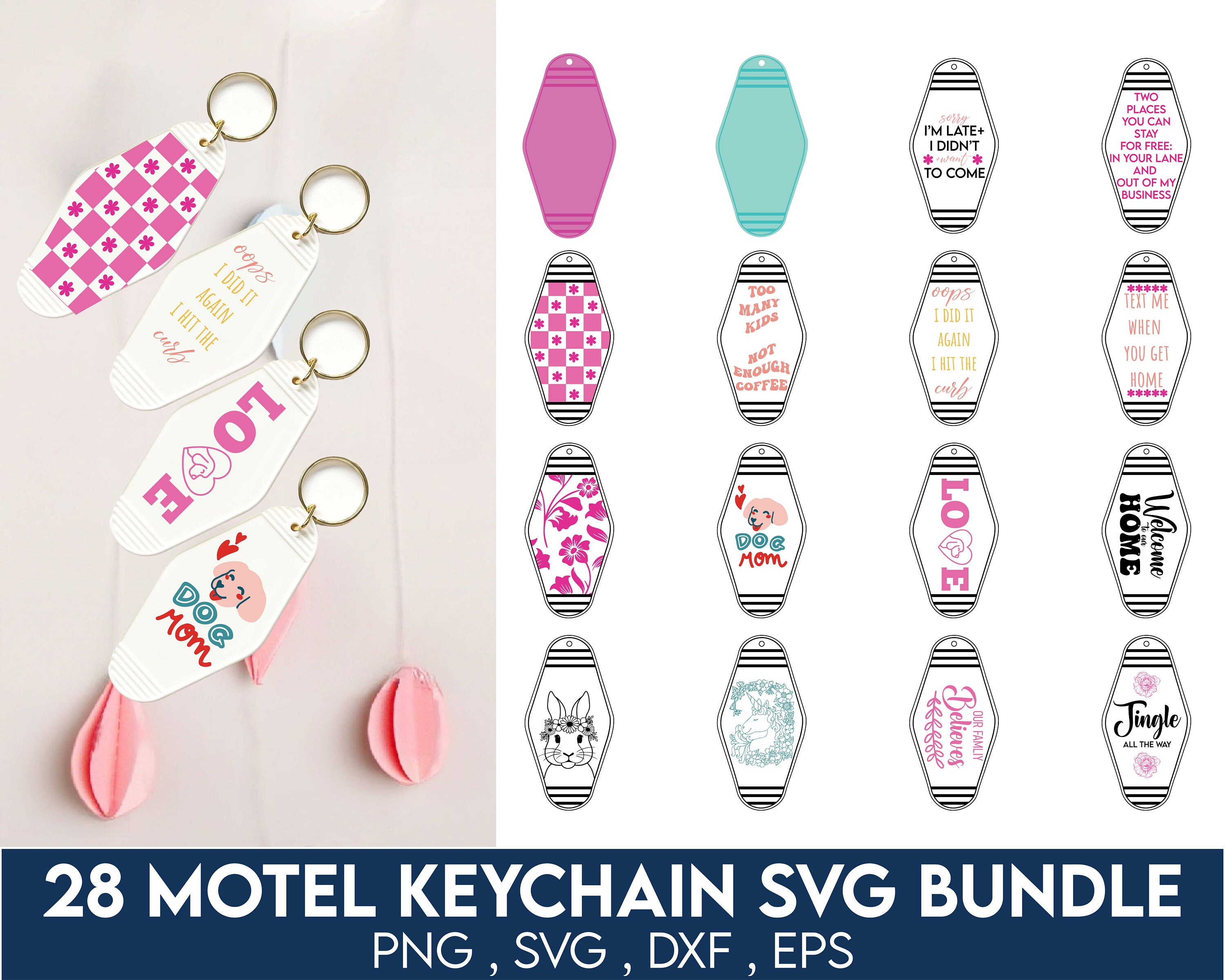 Motel Keychain Svg Bundle, Motel Keychain Png, Keychain Svg Bundle ...