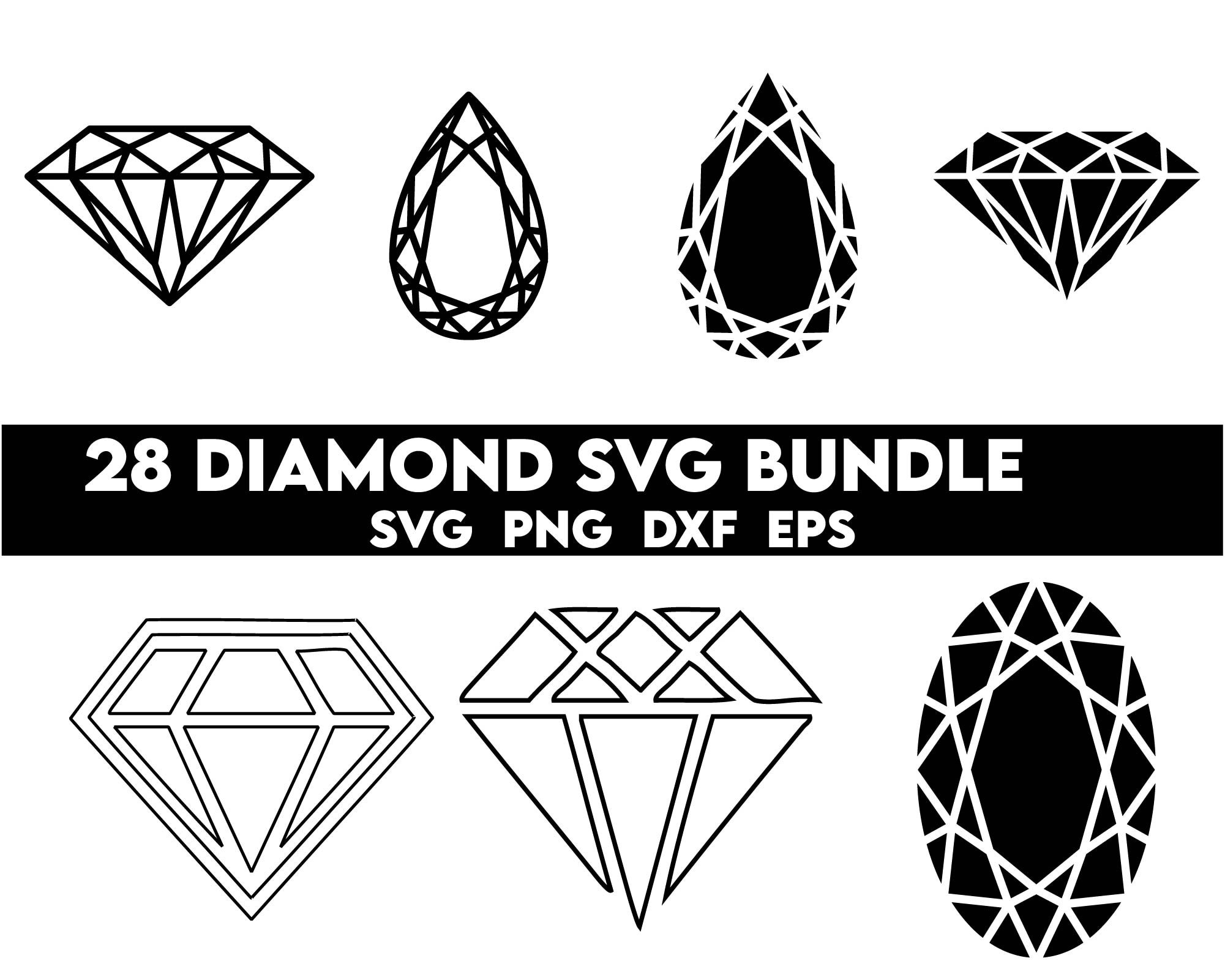Diamond SVG Bundle, Wedding Diamond SVG, Diamond Svg, Diamond ...