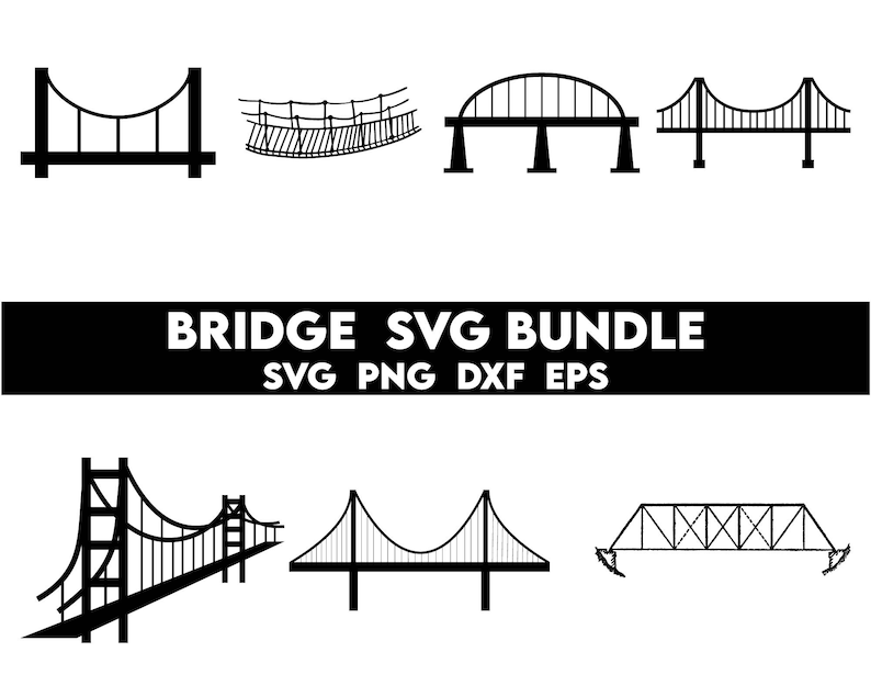 Bridge Svg Bundle, Bridge Png, Wooden Bridges Clipart, Path Dxf ...
