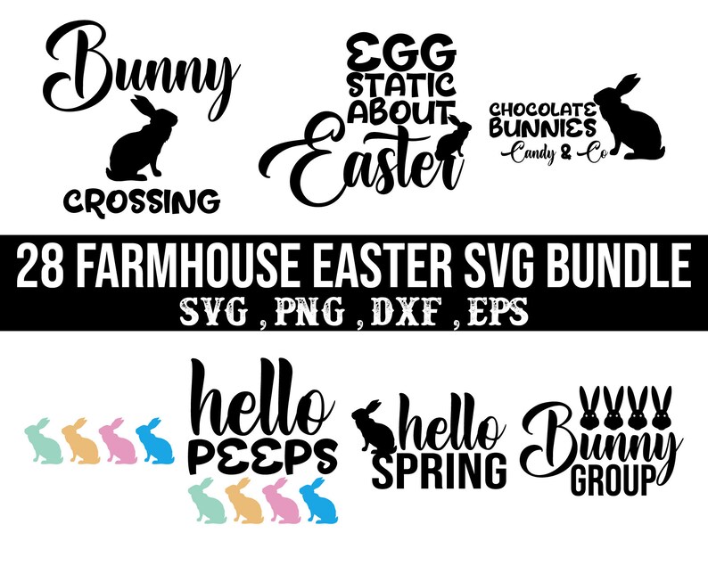 Farmhouse Easter Svg Bundle, Easter Svg, Rustic Easter Svg, Cottontail ...