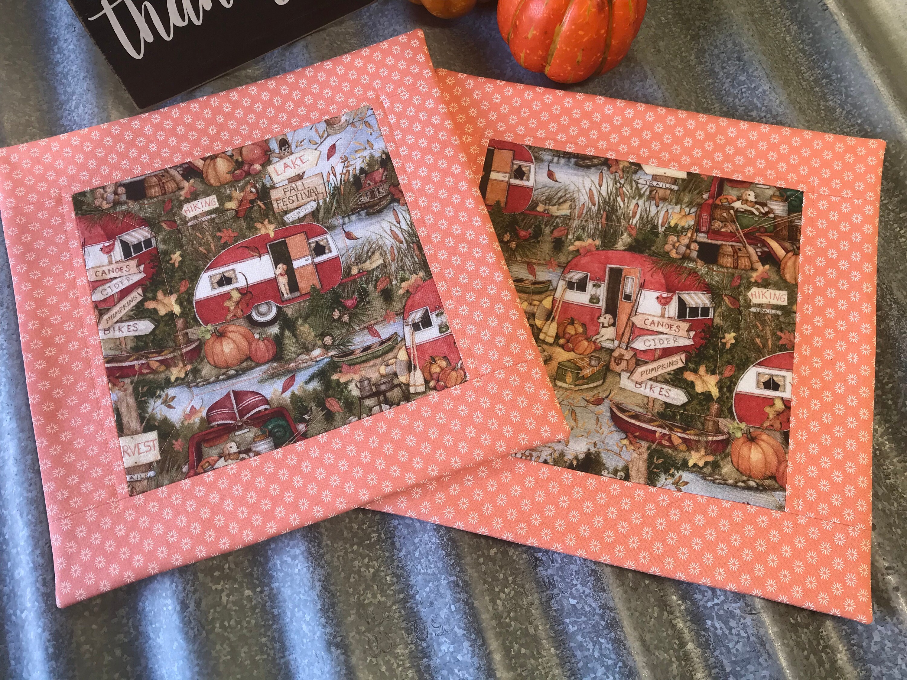 Fall Camper Hot Pad Set - Etsy