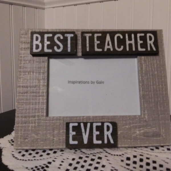 Best Teacher Ever Picture Frame - Etsy