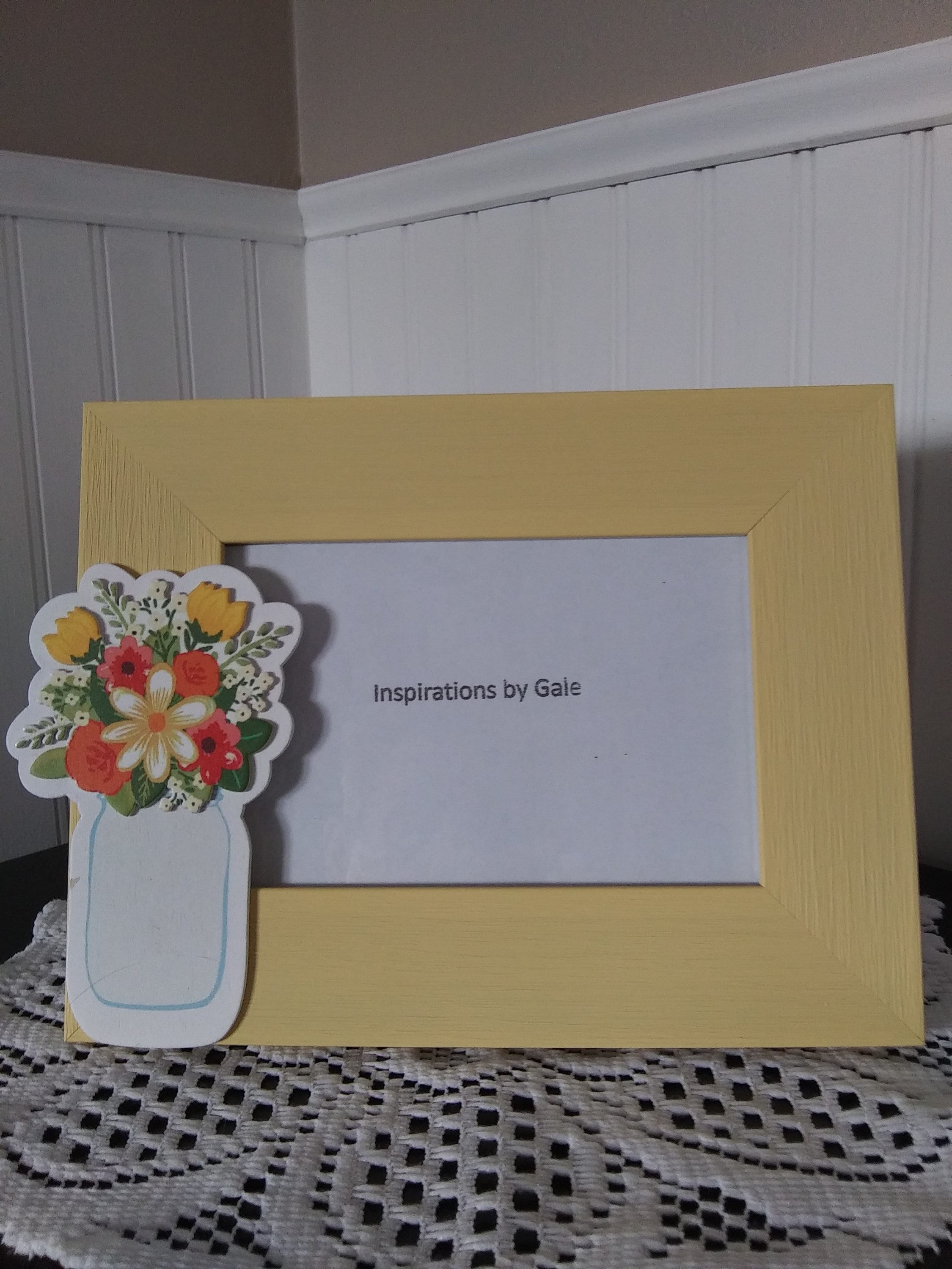 Yellow Picture Frame (with Flowers) - Etsy