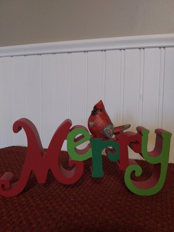 Cursive merry Decor | Etsy