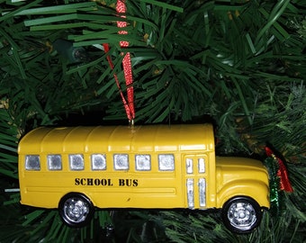 School Bus Personalized Christmas Ornament - Etsy