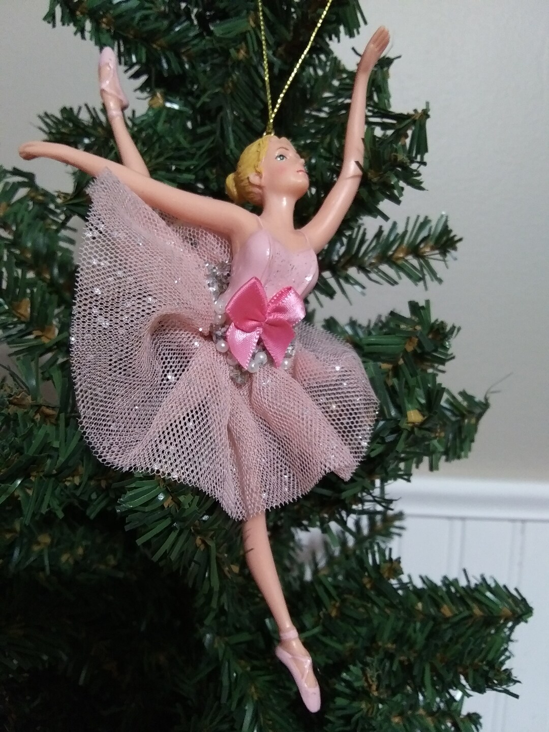 Ballerina With Leg Kicked Back Ornament - Etsy