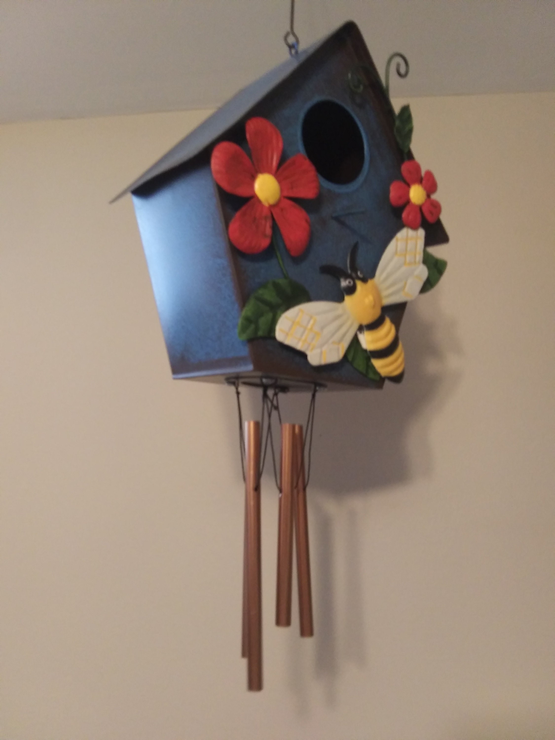 Blue Bumble Bee Birdhouse w/ Chimes - Etsy