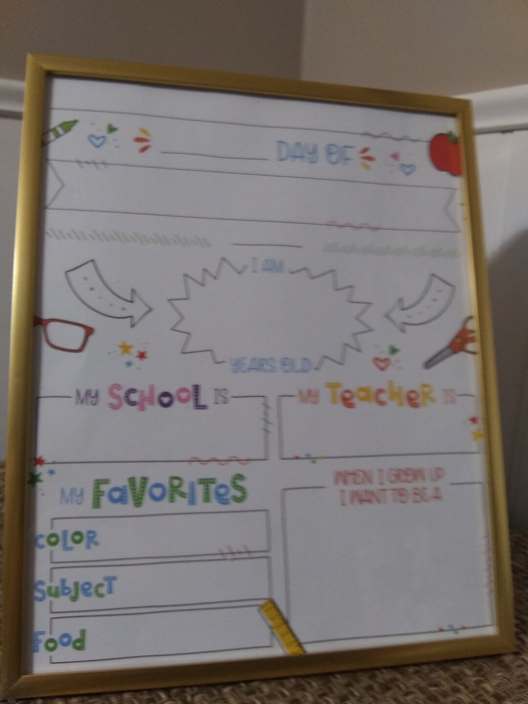 My Day at School Picture Frame - Etsy