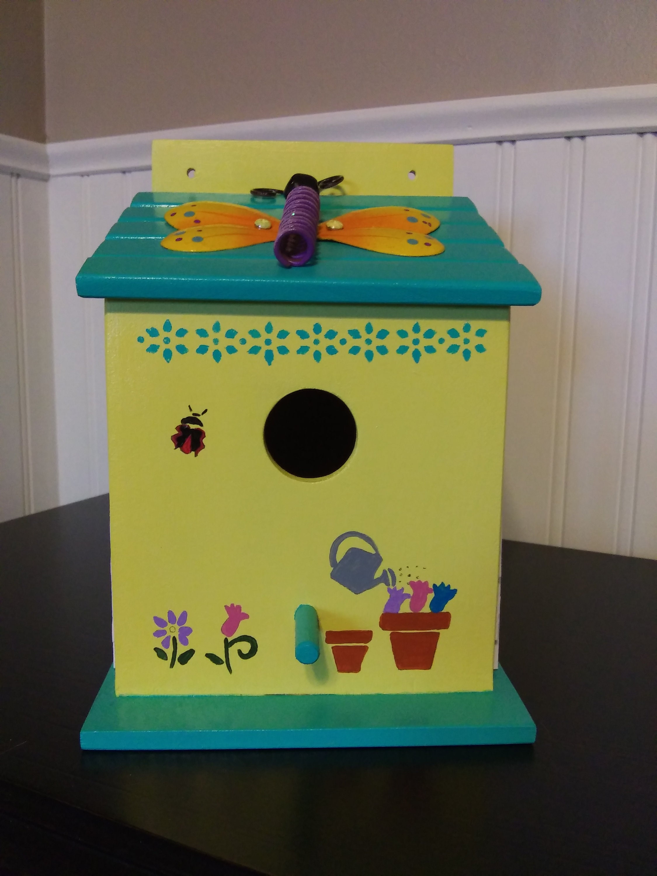 Yellow Butterfly Birdhouse | Etsy