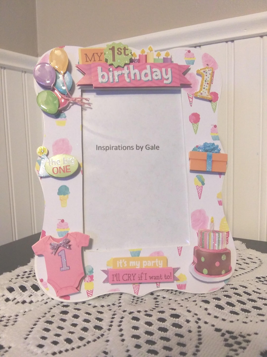 1st. Birthday (girl) Picture Frame - Etsy