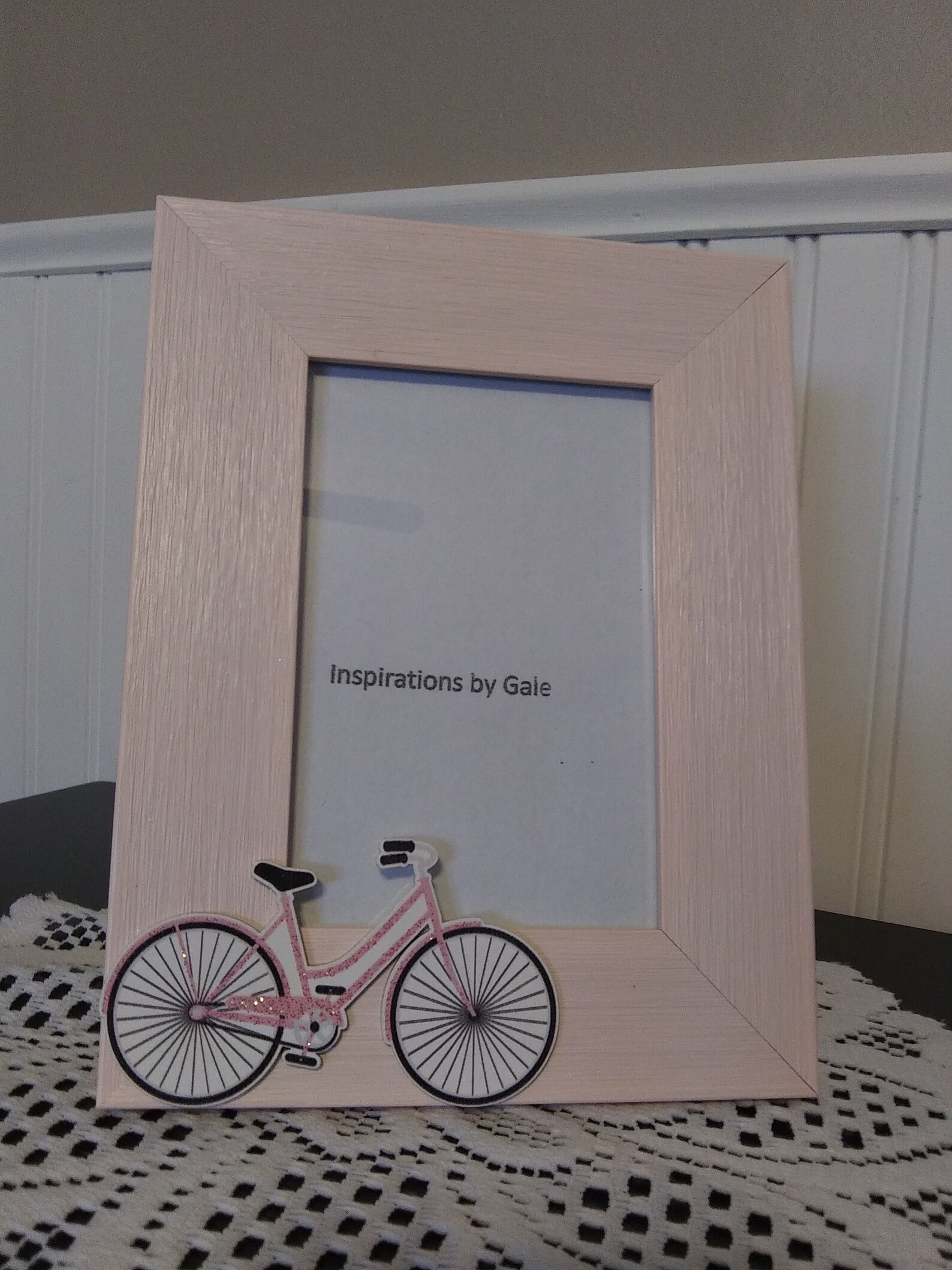 Pink Picture Frame w/bicycle - Etsy