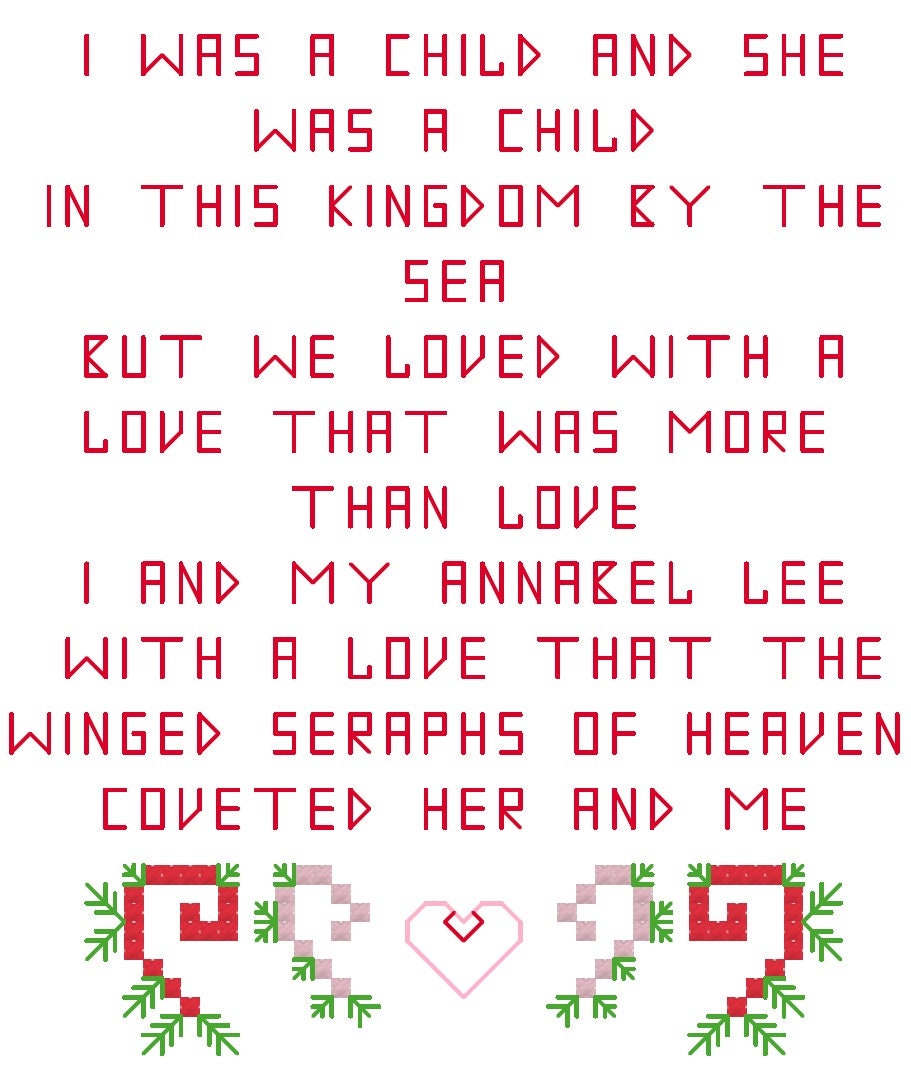 Annabel Lee Poem Edgar Allan Poe Cross Stitch Pattern Dark - Etsy