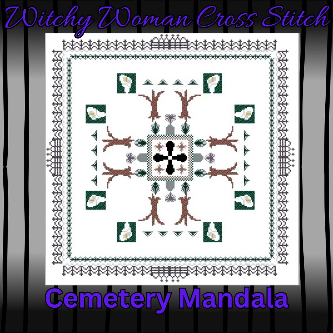 Cemetery Mandala Cross Stitch Pattern - Etsy
