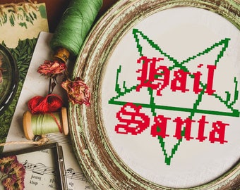 Santa Cross Stitch Pattern by Uniquelymadewallart digital - Etsy