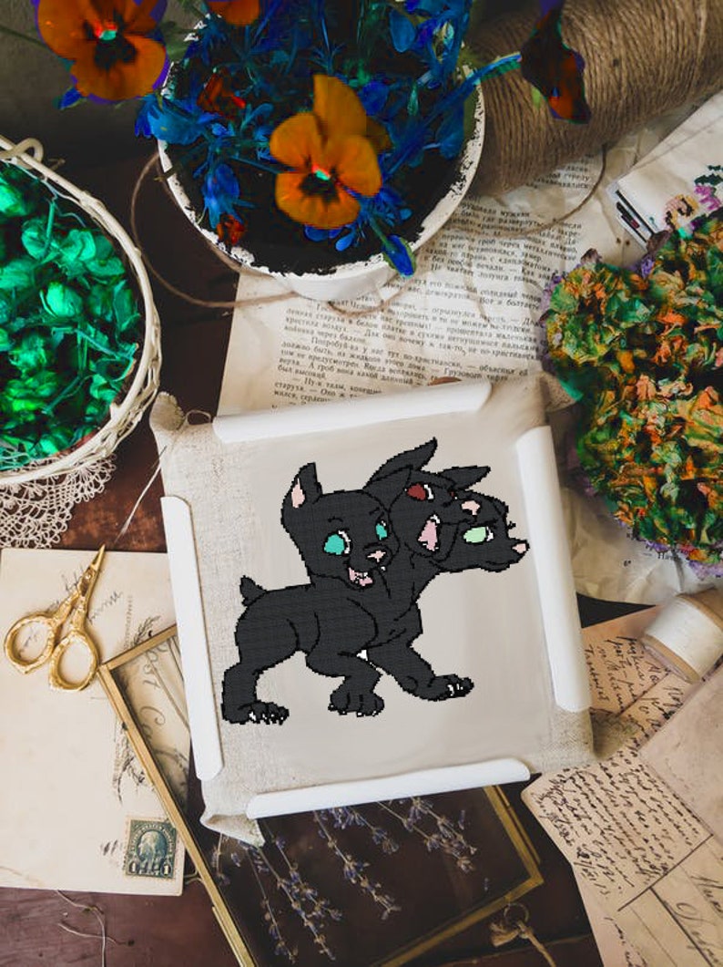 Cerberus, Greek Mythology, Cute Halloween, Cross Stitch Pattern ...