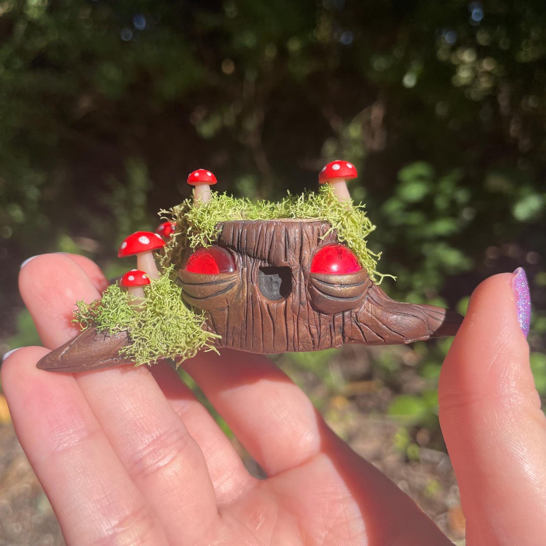 Tree Stump Pal, Orginal Sculpture, One of a Kind, Handmade Clay ...