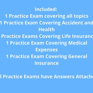 Life and Health Insurance (CA) Practice Exams With Answers| Printable ...