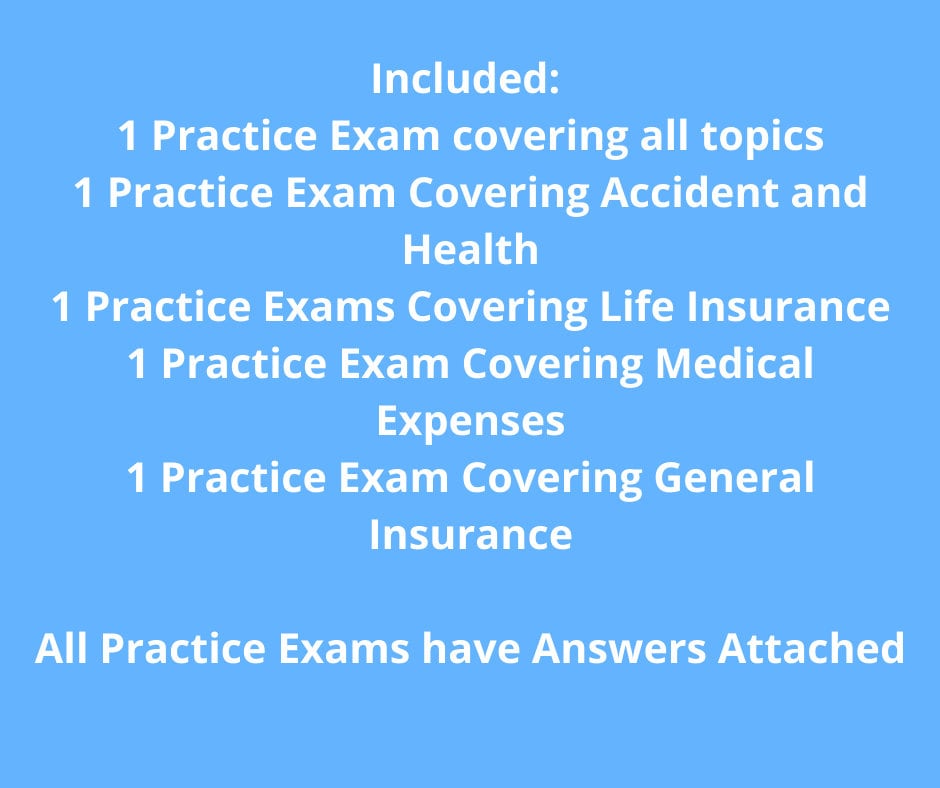 Life and Health Insurance (CA) Practice Exams With Answers| Printable ...