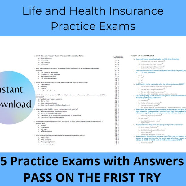 Life Health Insurance Study Guide - Etsy