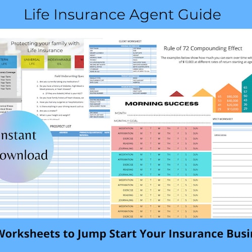 Life Insurance Agent Tools Client Worksheet Kit - Etsy