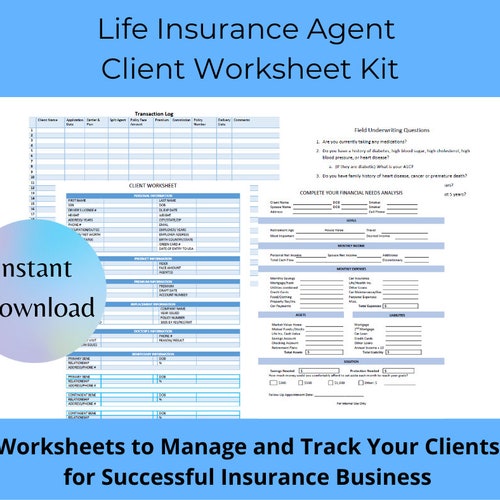 Life Insurance Agent Tools Printable Goal Worksheets - Etsy