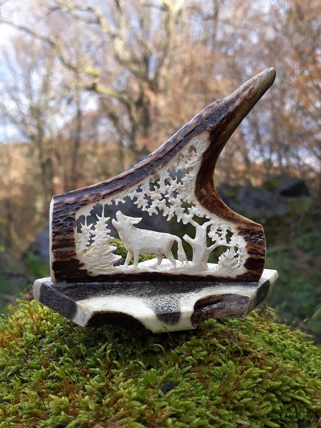 A Hand-carved Wolf Statue a Great Gift for a Wolf Lover or Pagan - Etsy