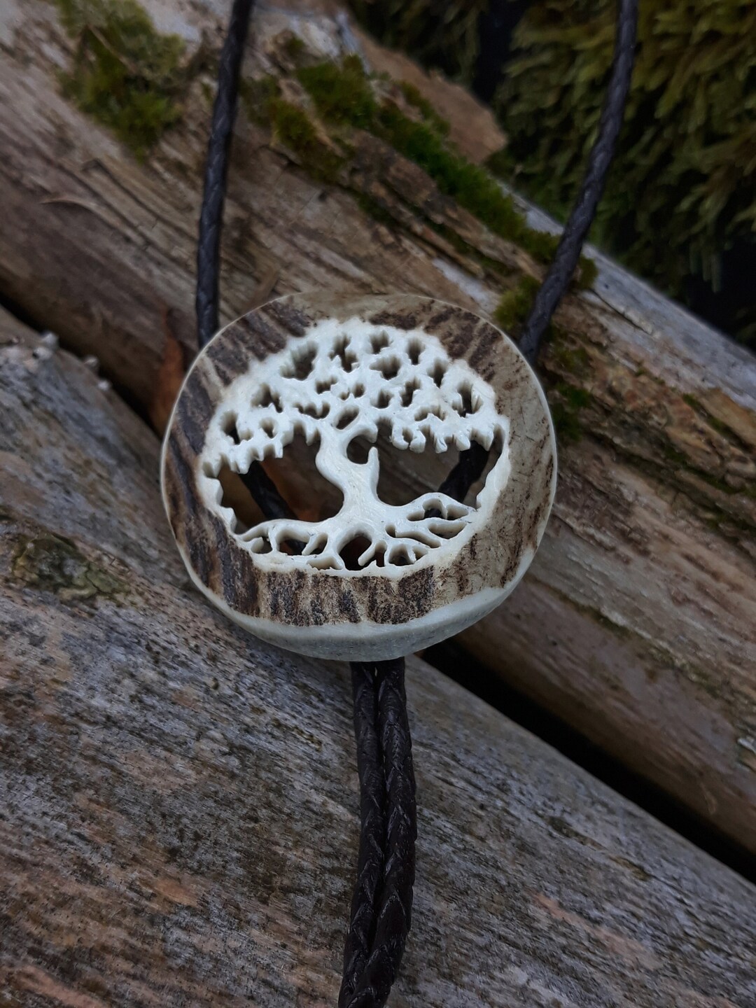 Hand-carved Tree of Life Antler Bolo Tie: Groom Wedding Jewelry - Etsy