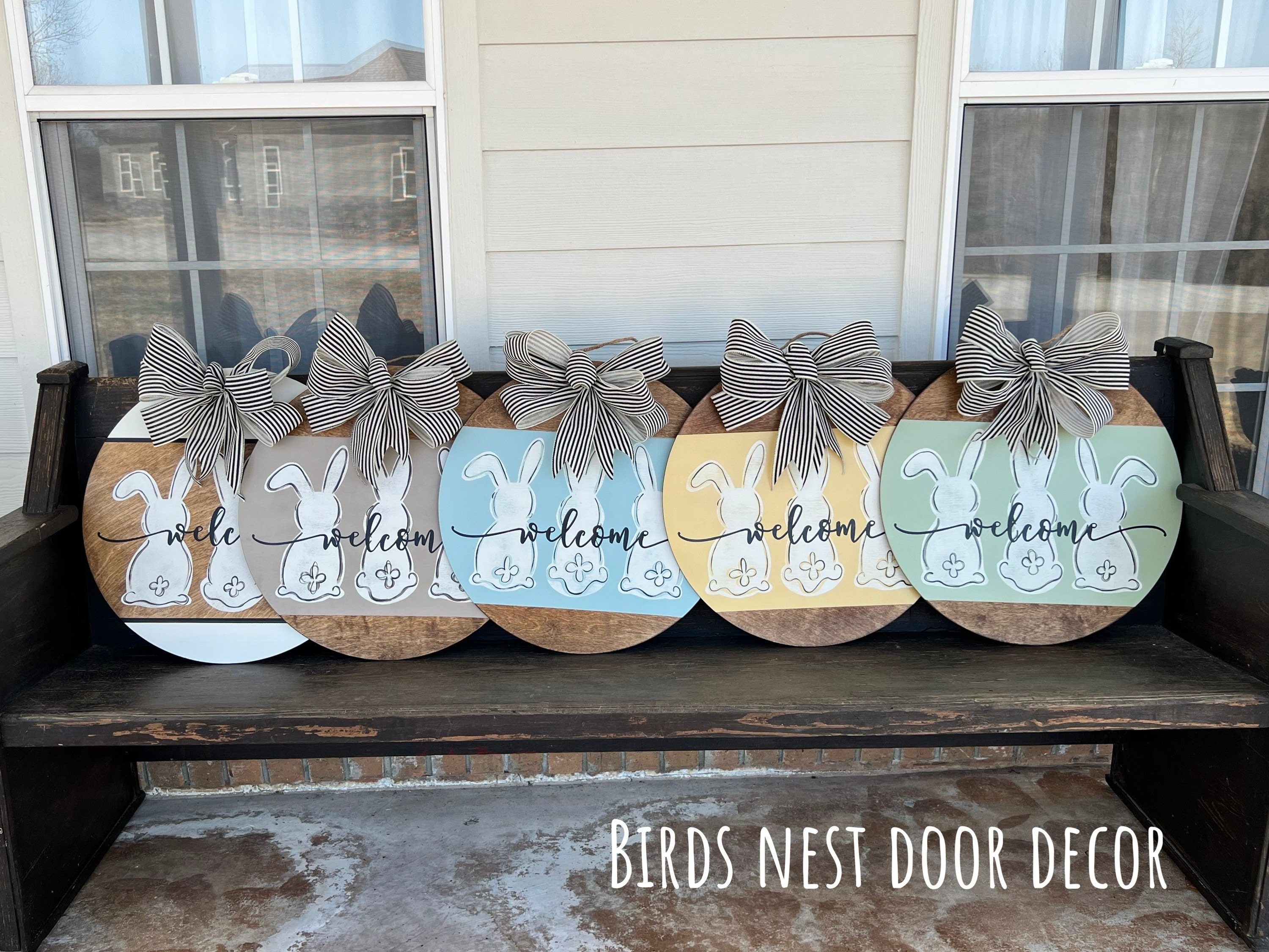 Bunny Door Hanger Spring Door Hanger Spring Welcome Door - Etsy