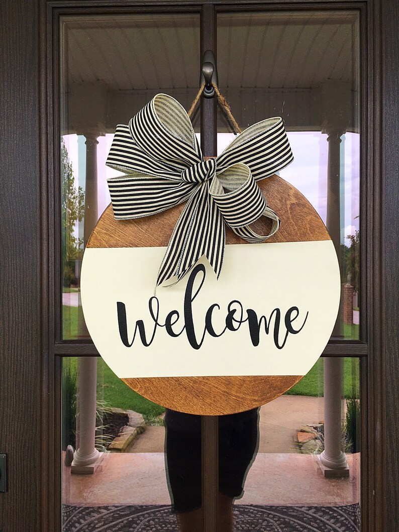 Welcome Door Hanger Farmhouse Door Hanger Front Door - Etsy