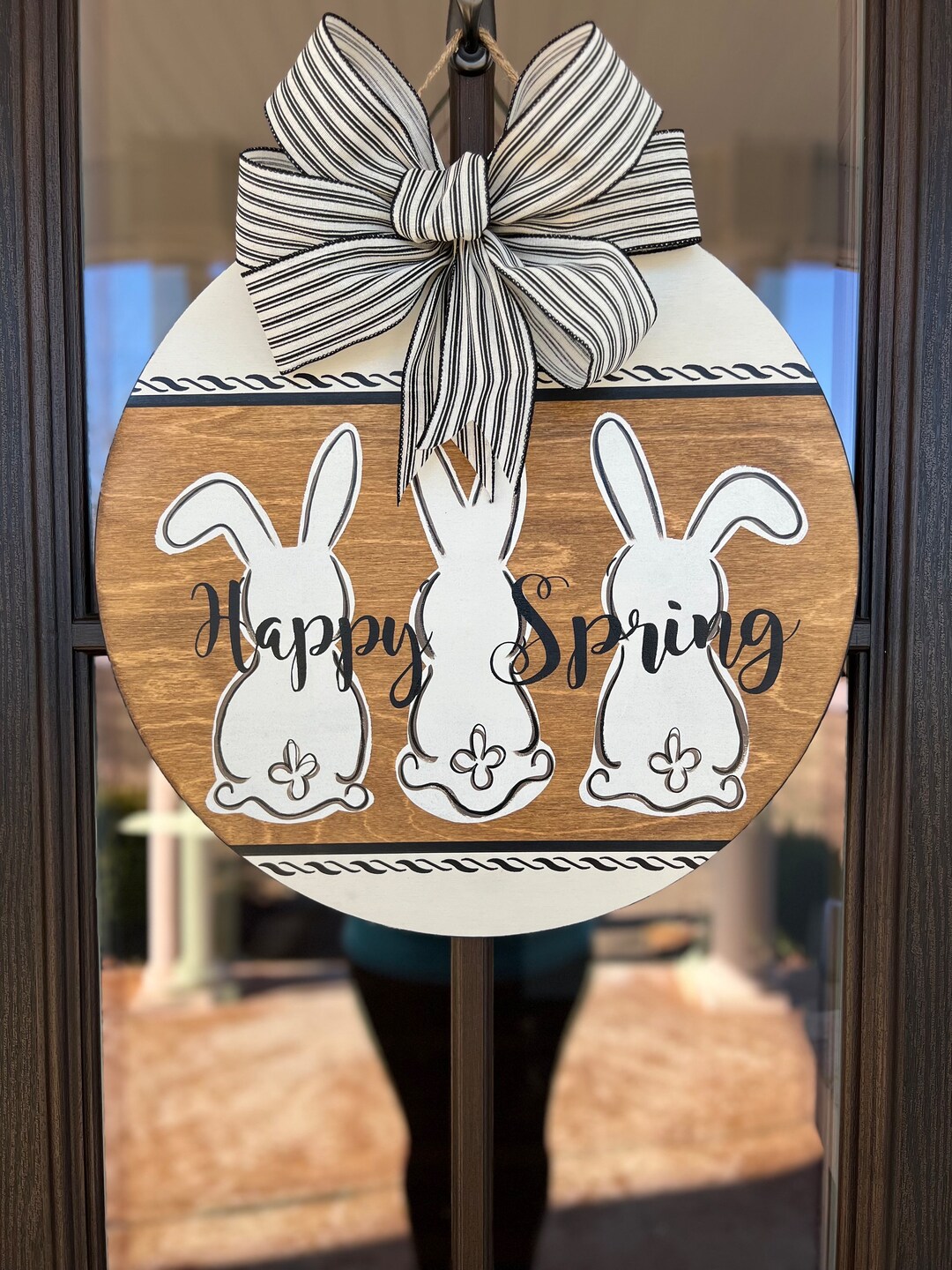 Happy Spring Door Hanger Spring Door Hanger Round Spring Door Sign ...