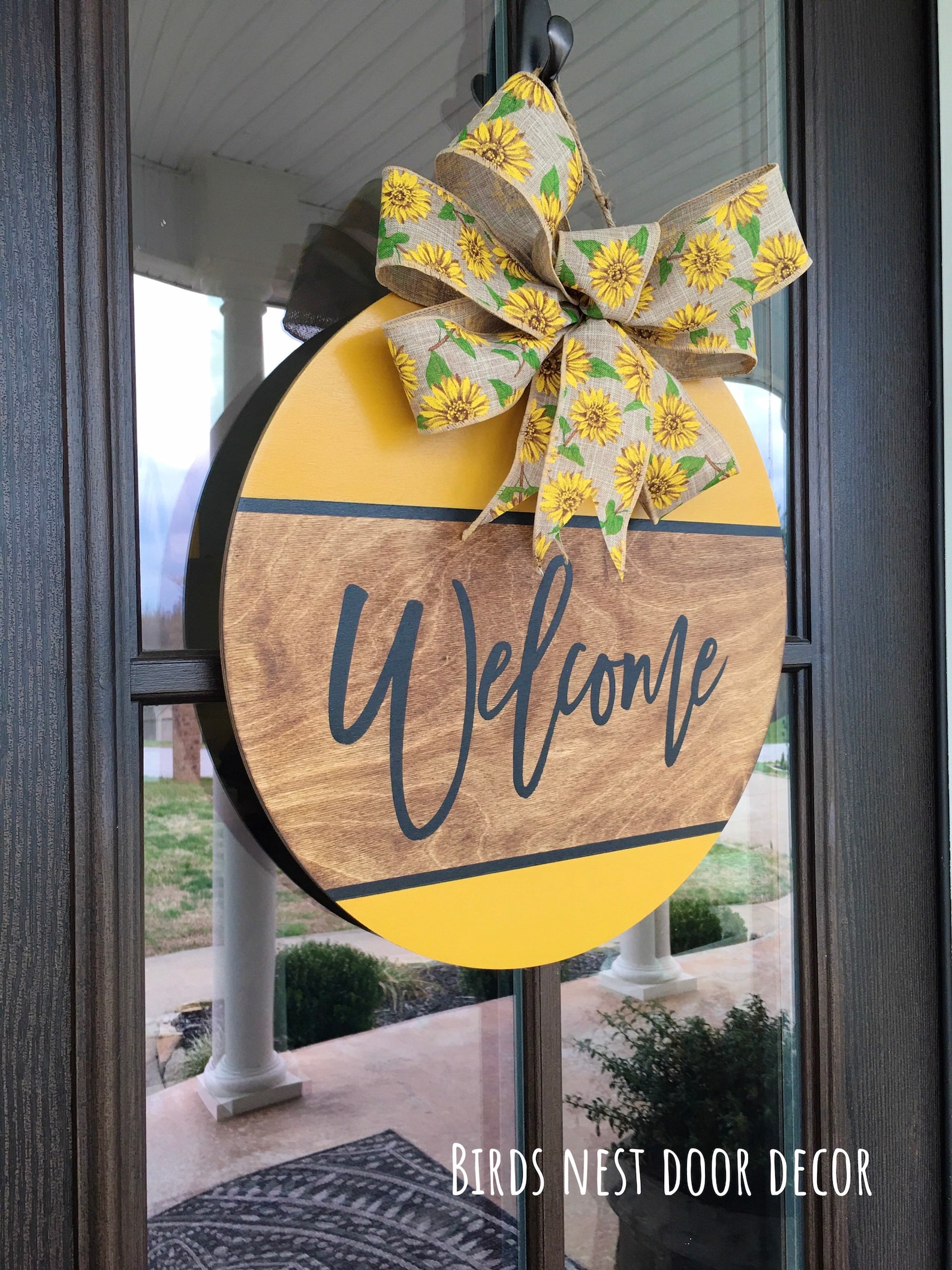 Sunflower Welcome Door Hanger Summer Door Hanger Farmhouse - Etsy