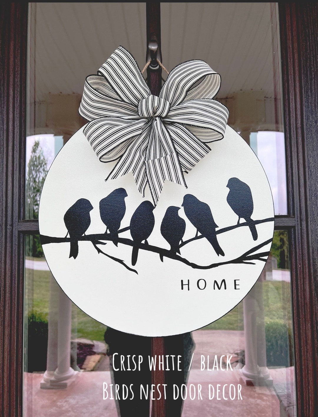 Birds on Branch Summer Door Hange, Farmhouse Neutral Door Hanger ...