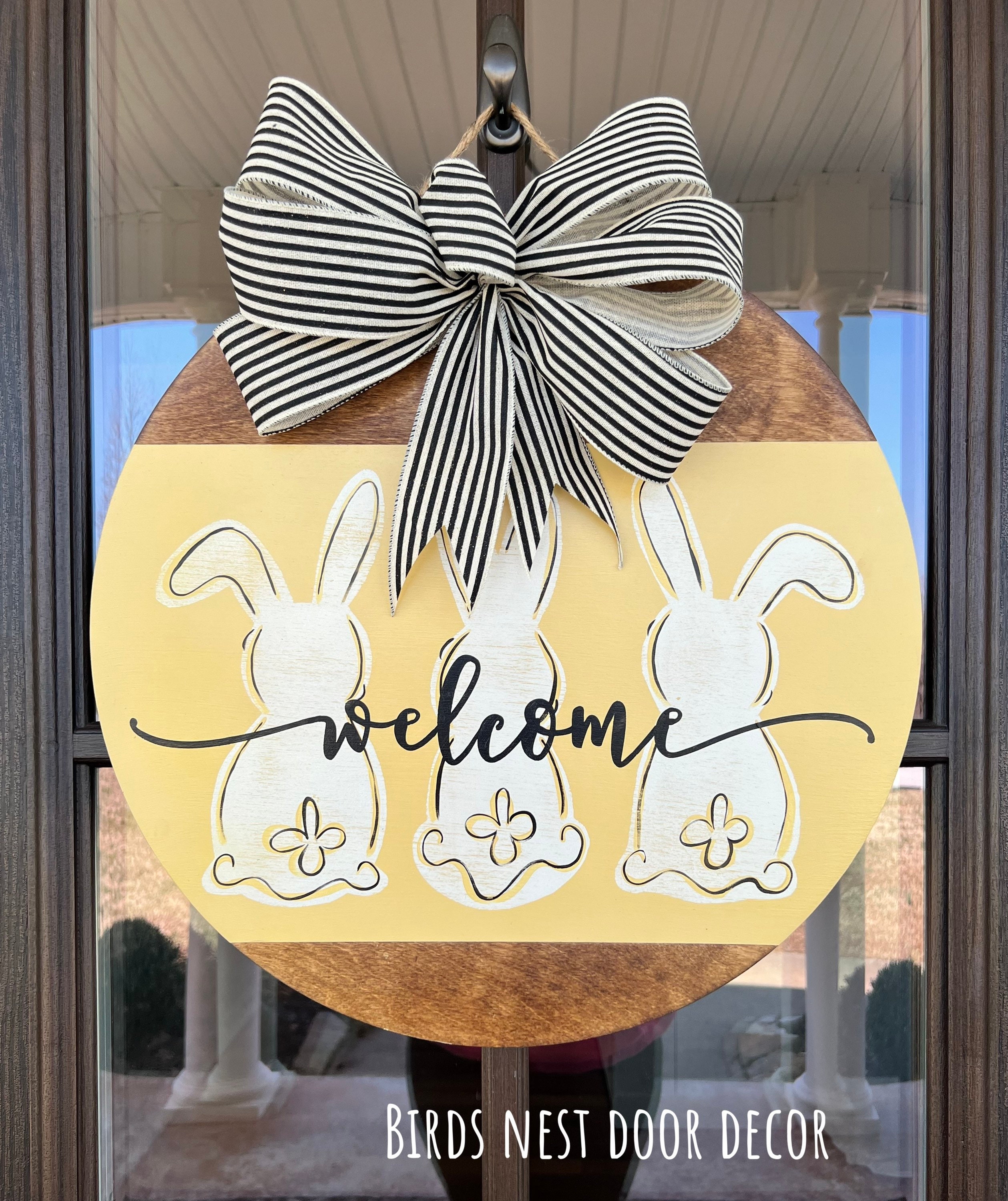 Bunny Door Hanger Spring Door Hanger Spring Welcome Door - Etsy