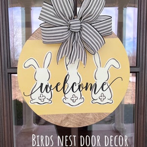 Bunny Door Hanger, Spring Door Hanger, Spring Welcome Door Hanger ...