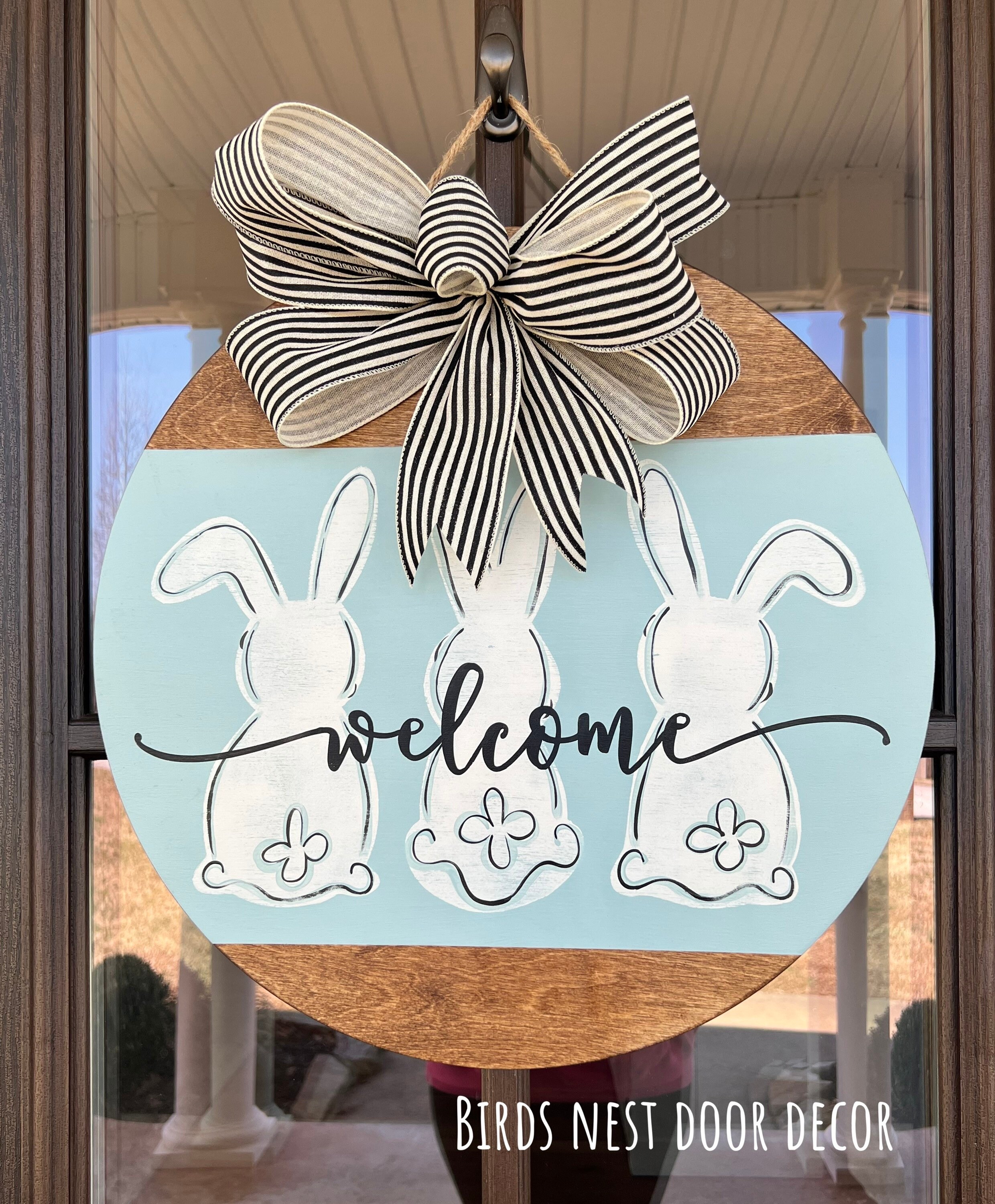 Bunny Door Hanger Spring Door Hanger Spring Welcome Door - Etsy