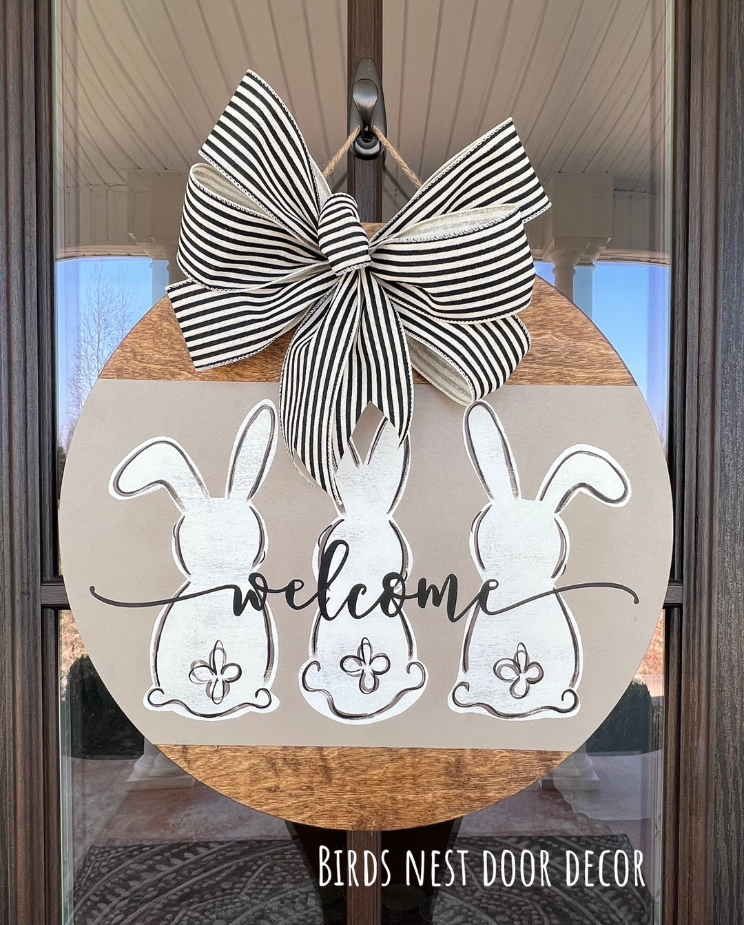 Bunny Door Hanger Spring Door Hanger Spring Welcome Door - Etsy