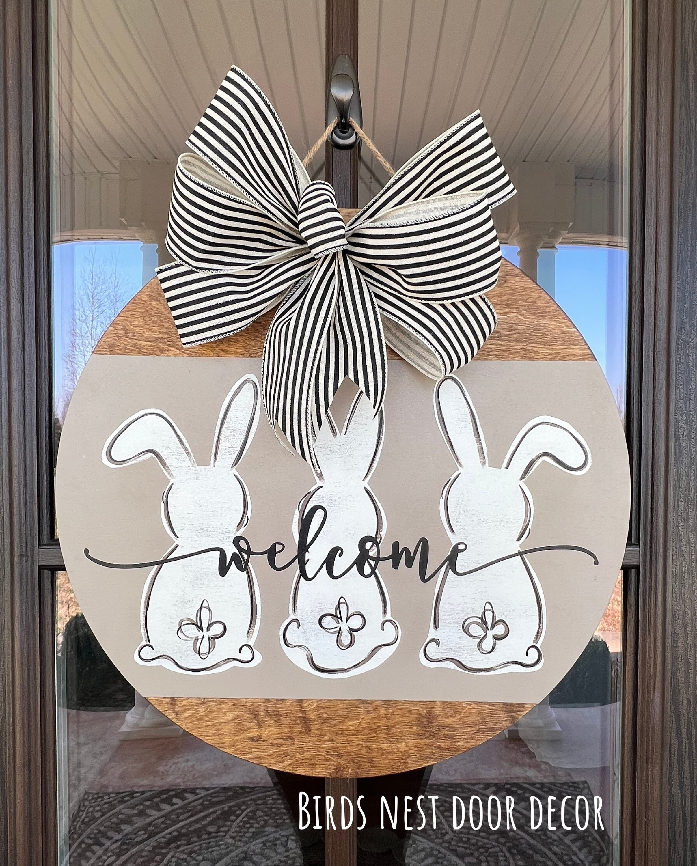 Bunny Door Hanger Spring Door Hanger Spring Welcome Door - Etsy