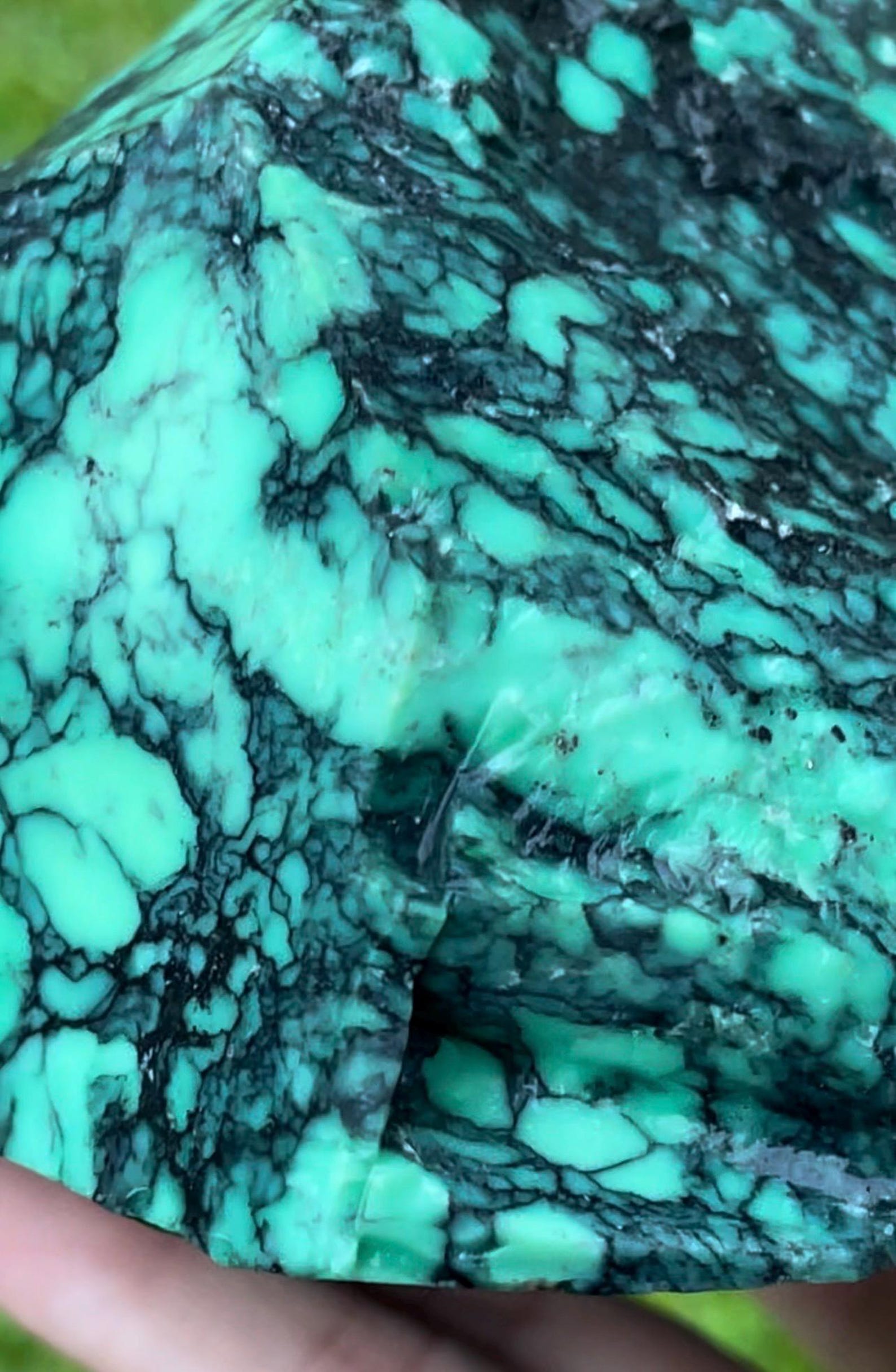 Variscite Rough Stone Apple Green Black Webbing 2650g Natural Emerald ...