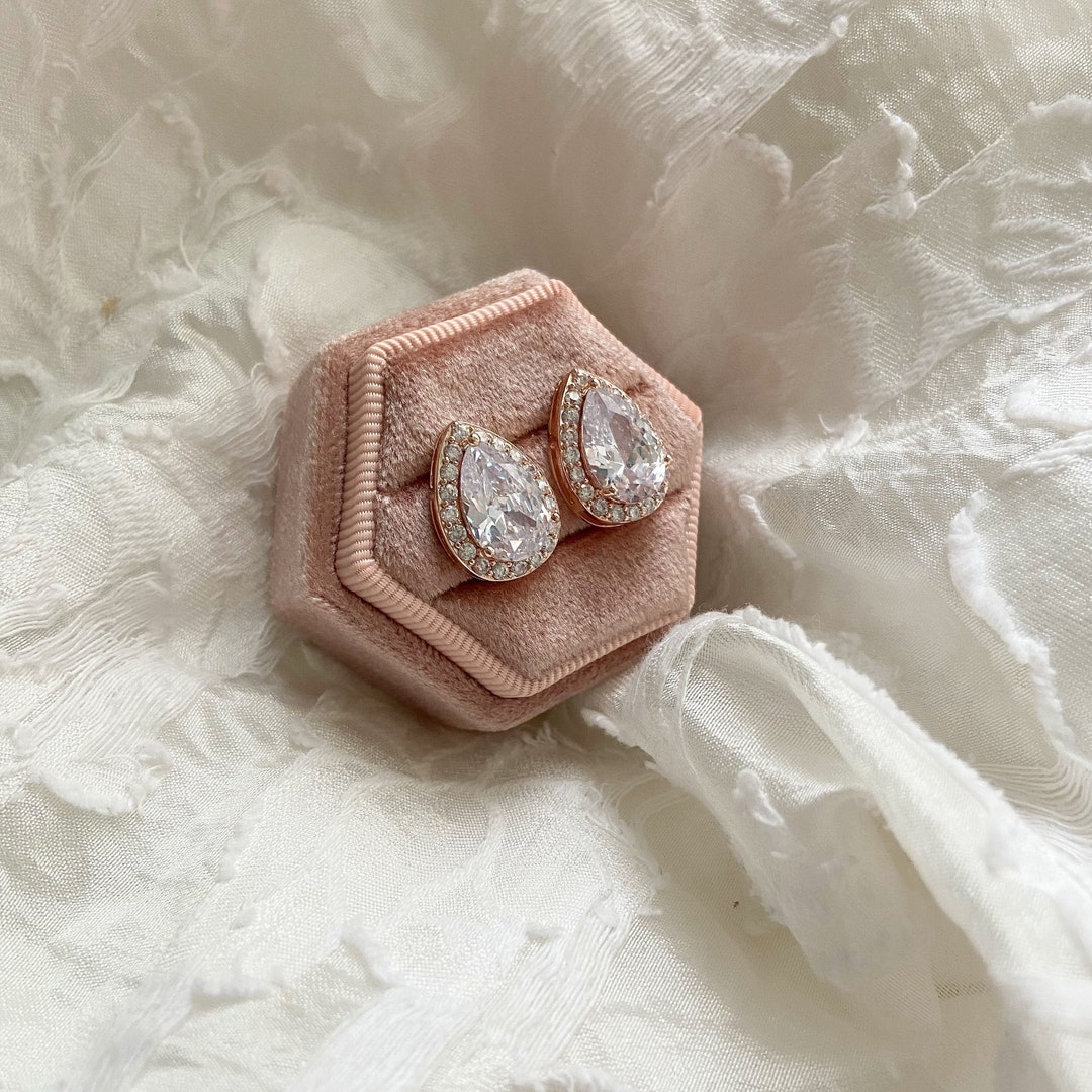 Morgan ~ Rose Gold Earrings, Teardrop Earrings, Bridesmaid Earrings ...