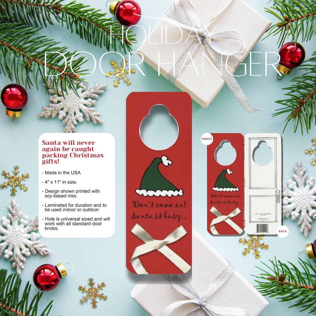 Holiday Please Do Not Disturb Santa Plastic Door Knob Hanger Warning ...
