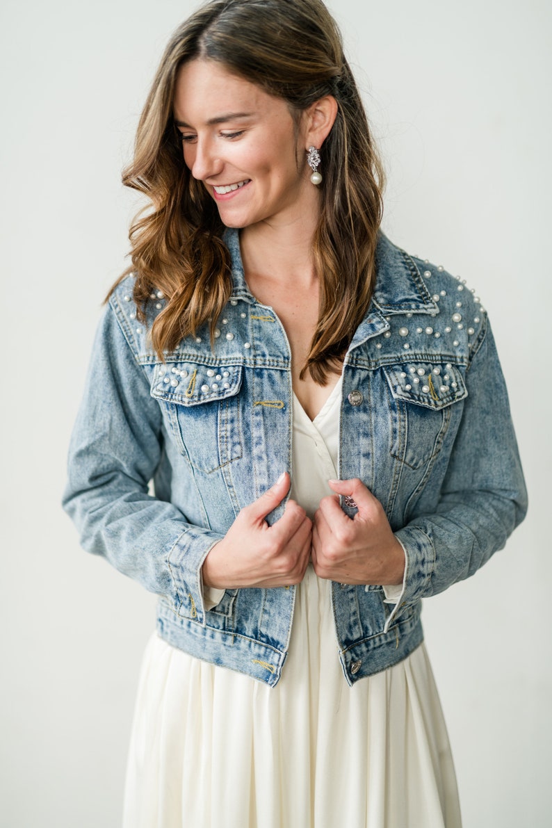 Mrs. Denim Jacket / Personalized Mrs. Denim Jacket / Honeymoon Pearl ...