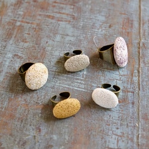 Lava Rock Essential Oil Ring - Etsy