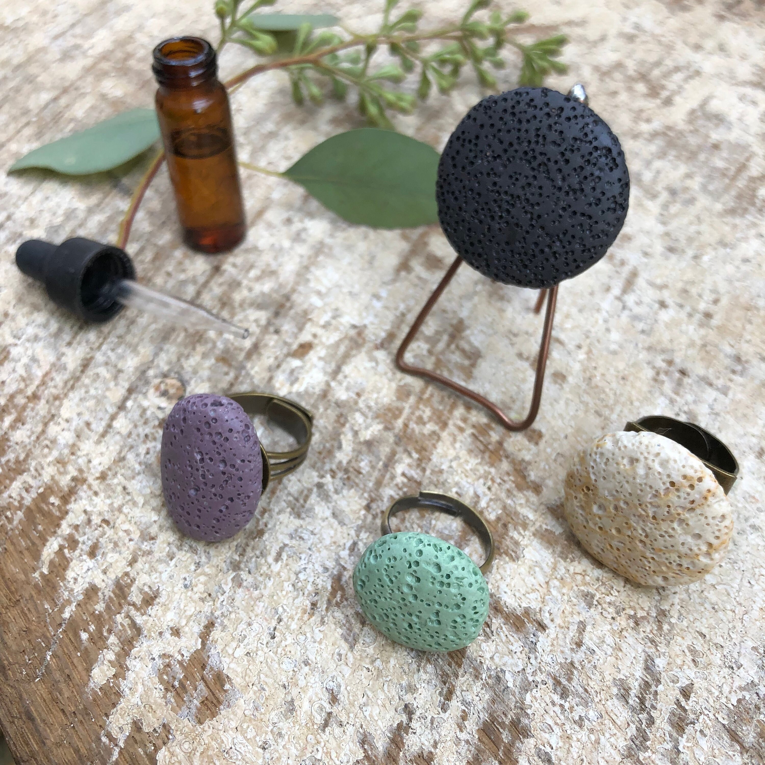 Lava Rock Essential Oil Ring - Etsy