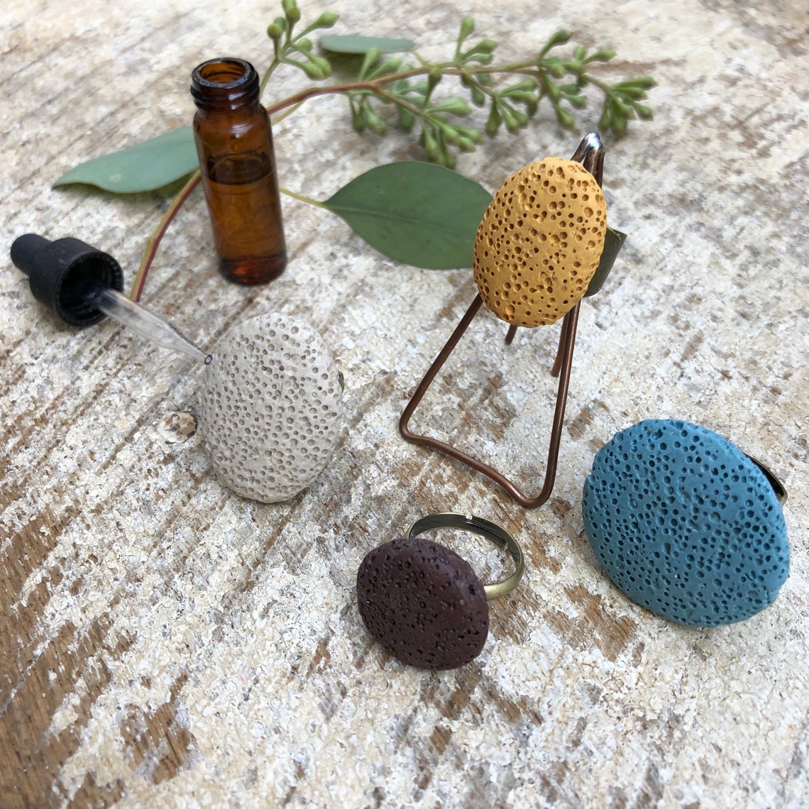 Lava Rock Essential Oil Ring - Etsy